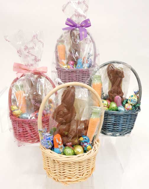 Small Round Wicker Easter Baskets - Bromilow Chocolates