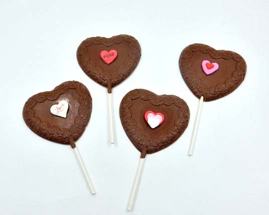 Decorated Heart Pops - Bromilow Chocolates